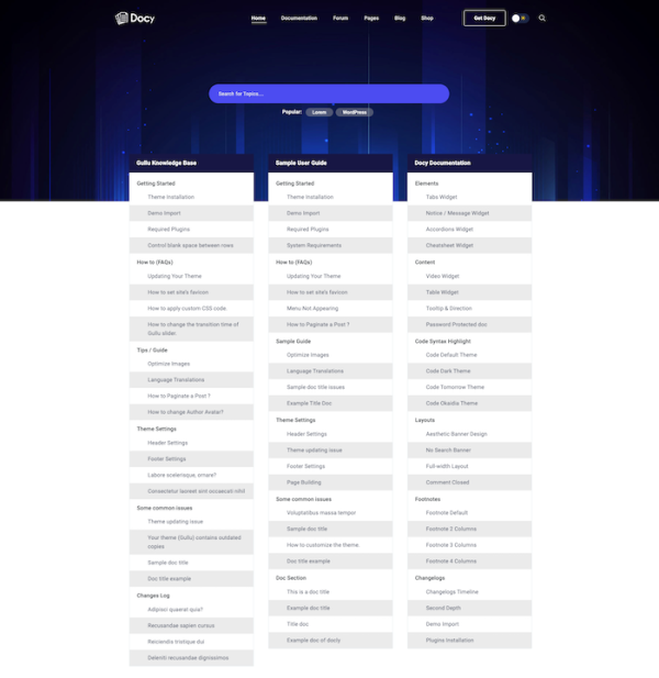 Docy - #1 knowledge base, documentation, support center WordPress theme - The ultimate knowledge ...